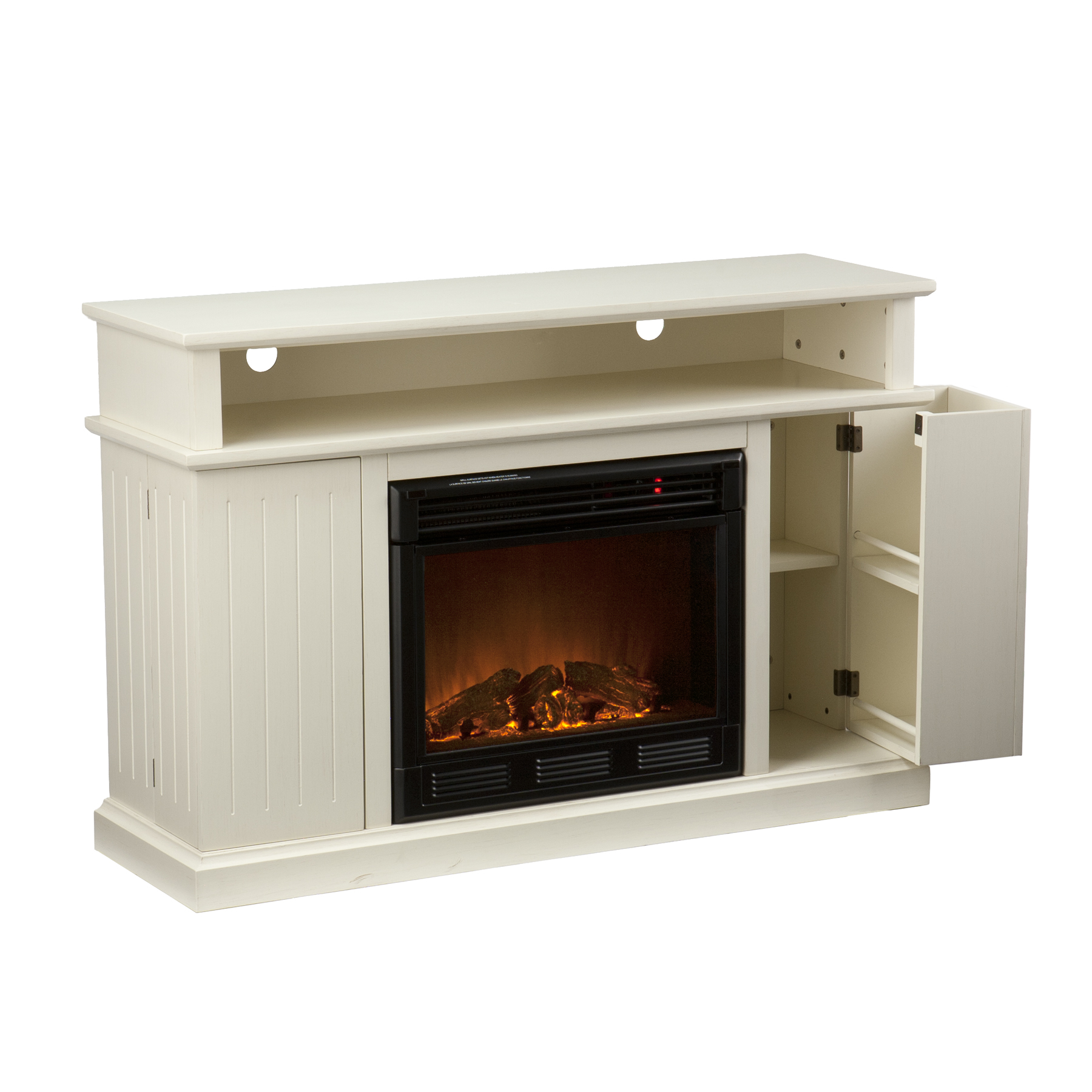 Holly & Martin™ Fenton Media Electric Fireplace-Ivory - Holly & Martin ...